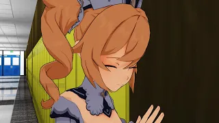 AETHER KISSES BARBARA GENSHIN IMPACT MMD AETHER X BARBARA Genshin ...