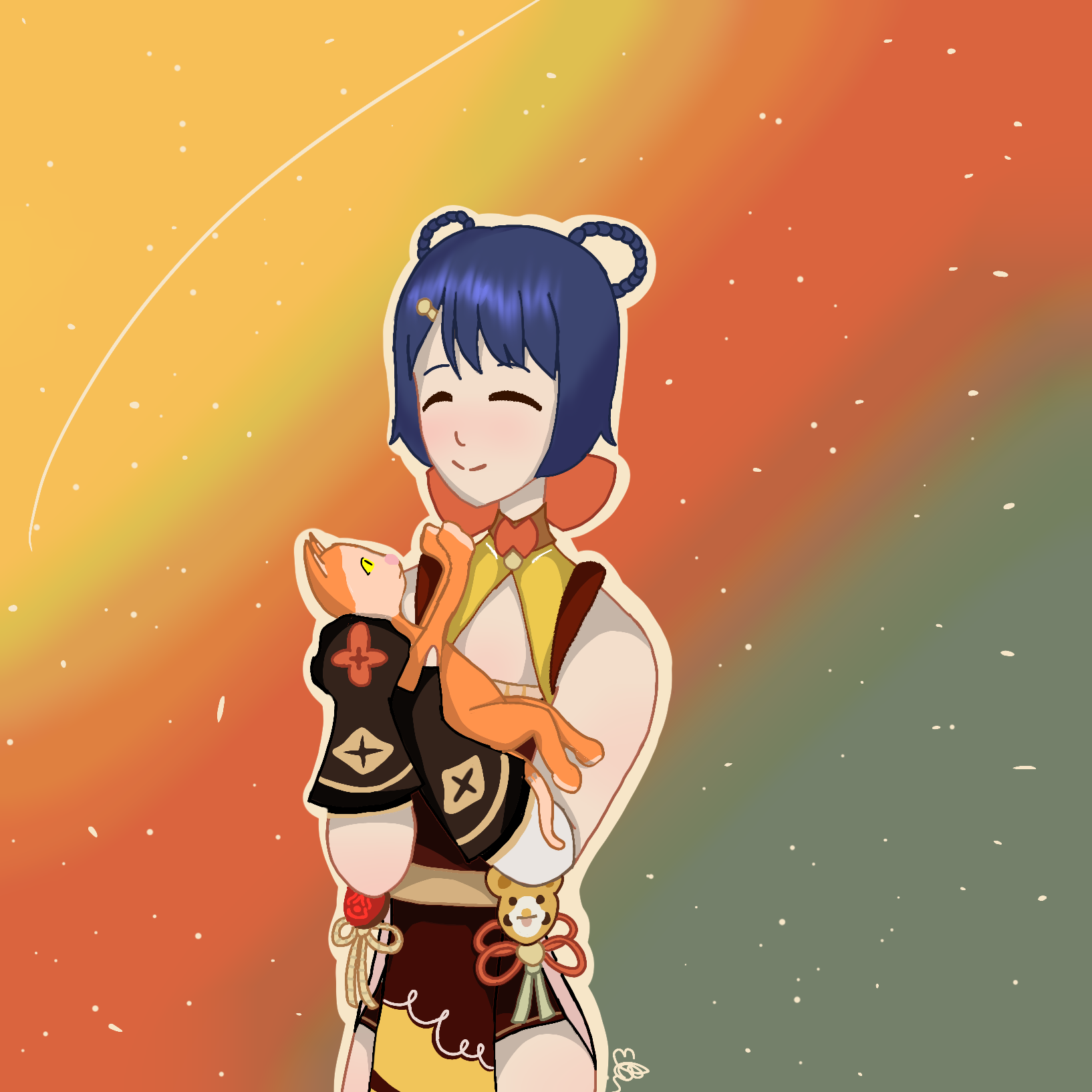 Genshin Characters holding cats Pt. 1: Xiang Ling Genshin Impact | HoYoLAB