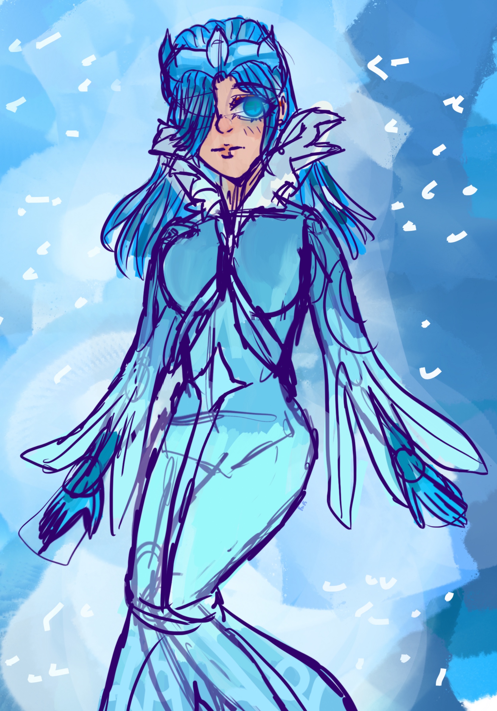 Oceanid, but human and whitewashed kaeya’s face wip Genshin Impact ...