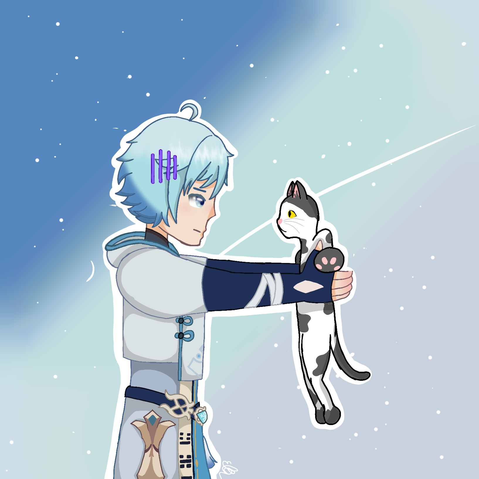 Genshin Characters holding cats Pt. 2: Chongyun Genshin Impact | HoYoLAB
