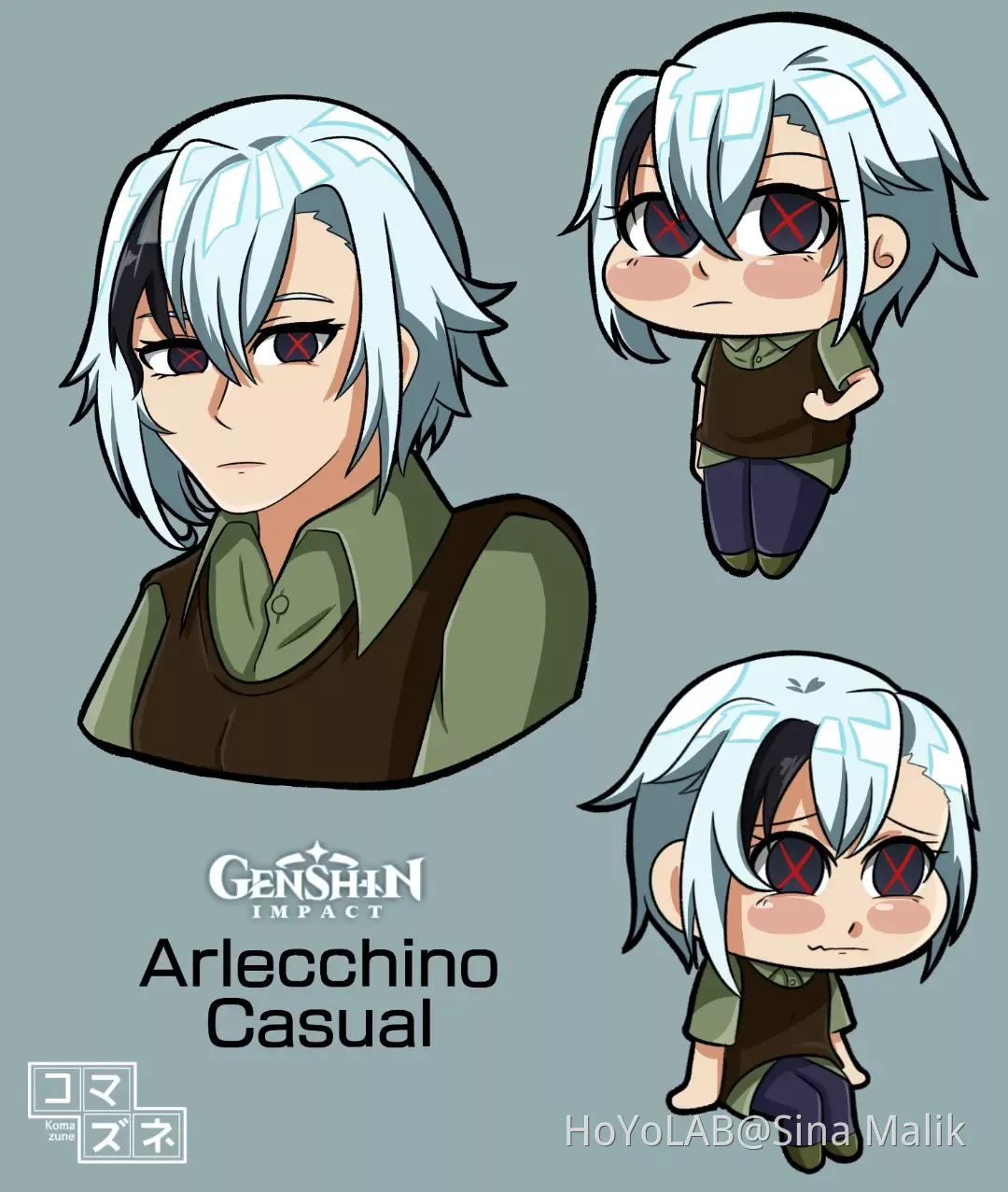 Arlecchino chibi design Genshin Impact | HoYoLAB