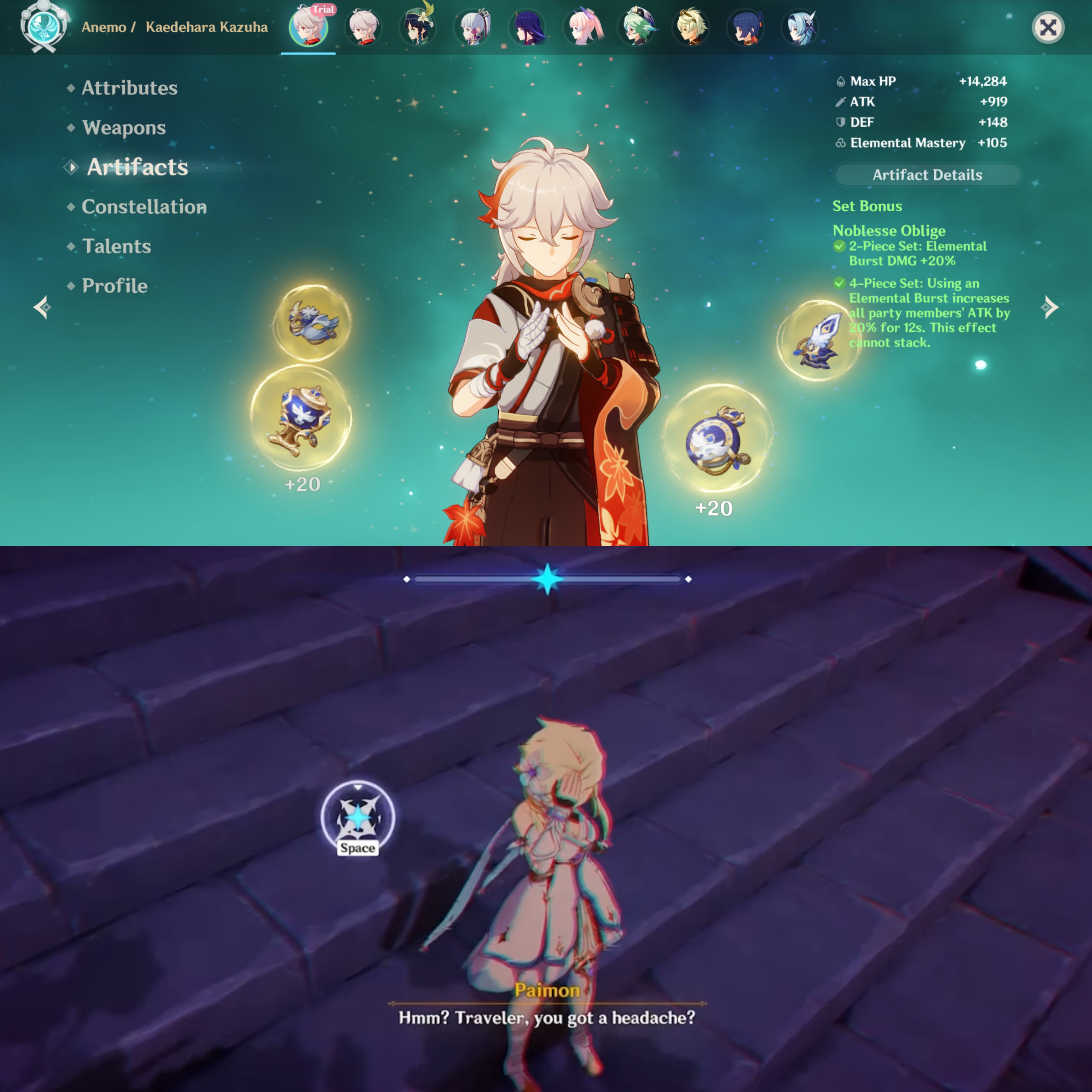 After checking Kazuha artifacts in story quest Genshin Impact | HoYoLAB