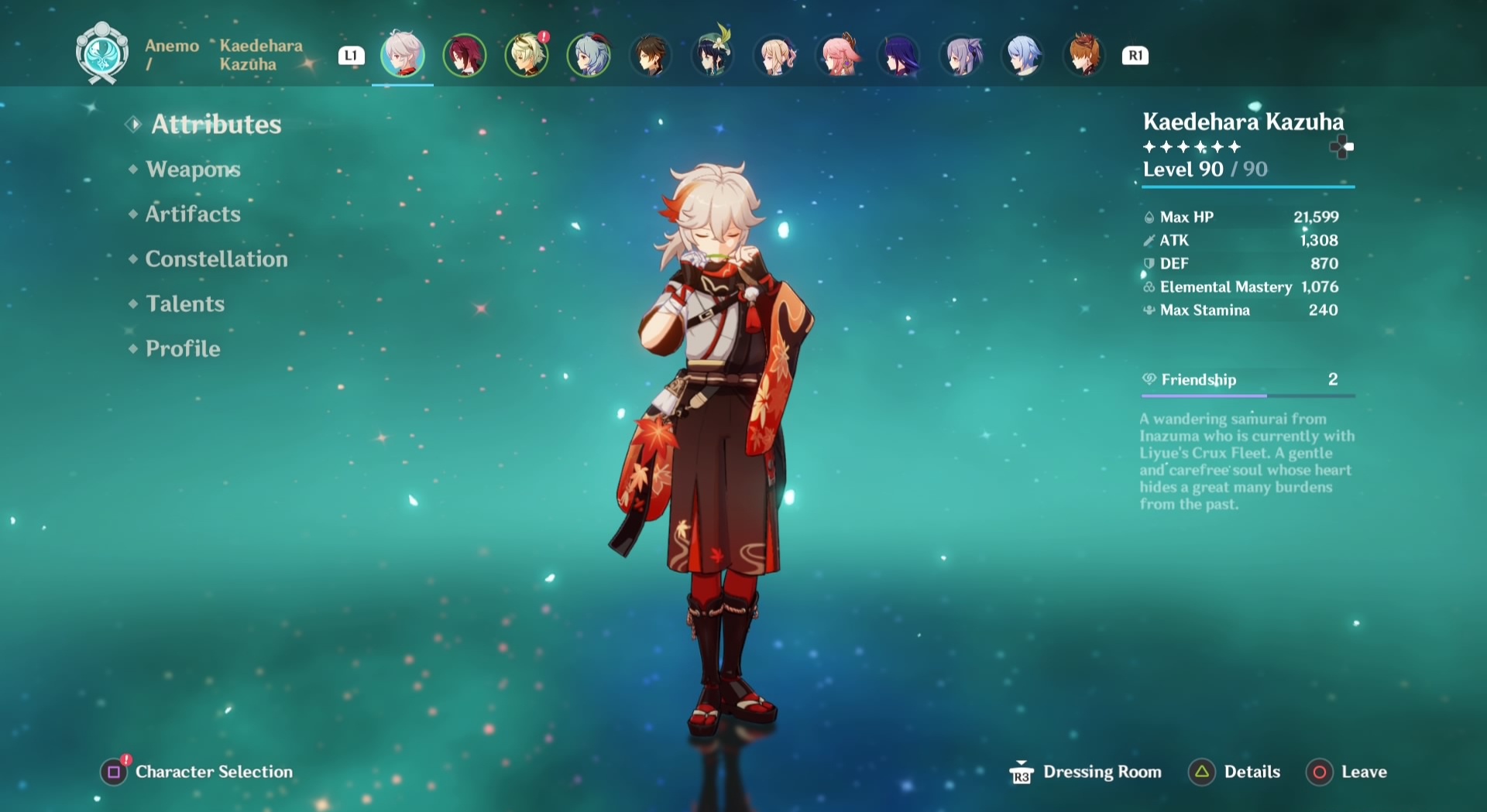 Kazuha 1076 EM (Base stat) Genshin Impact | HoYoLAB