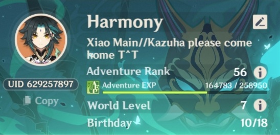 Finally got his Namecard♡ Yay~ Genshin Impact | HoYoLAB