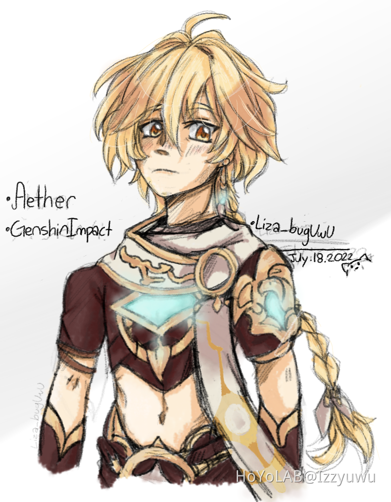 Aether[fan art][Krita] Genshin Impact | HoYoLAB