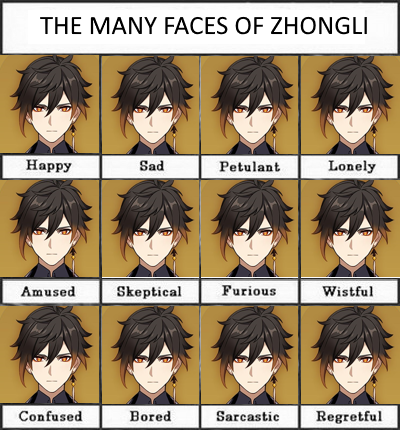 The many faces of Zhongli Genshin Impact | HoYoLAB