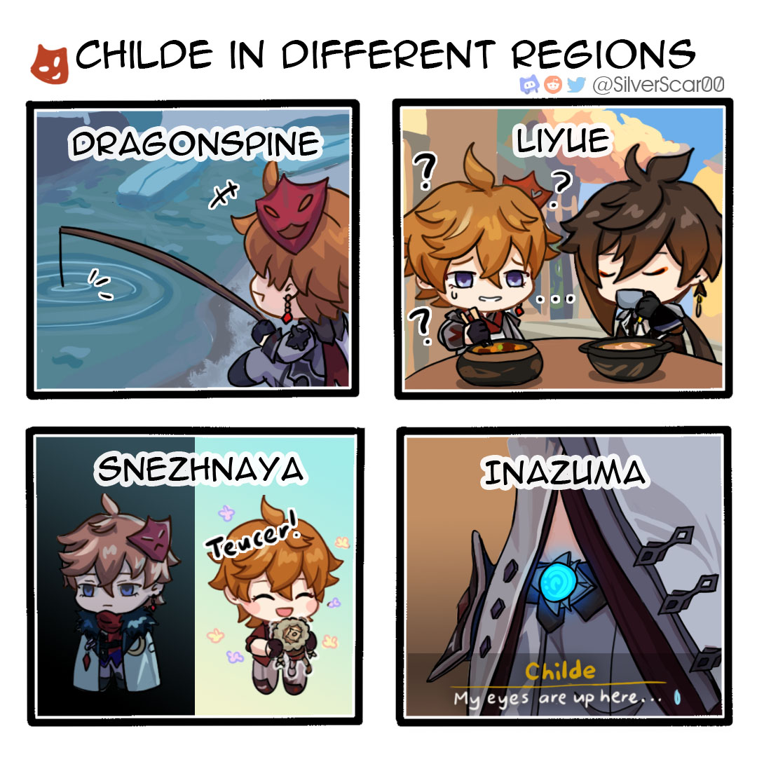 Childe in different regions Genshin Impact | HoYoLAB