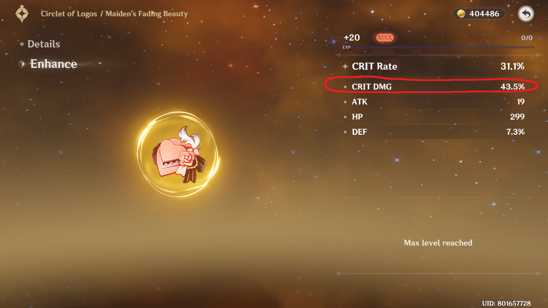 A god circlet artifact but on a lame artifact set. Genshin Impact | HoYoLAB