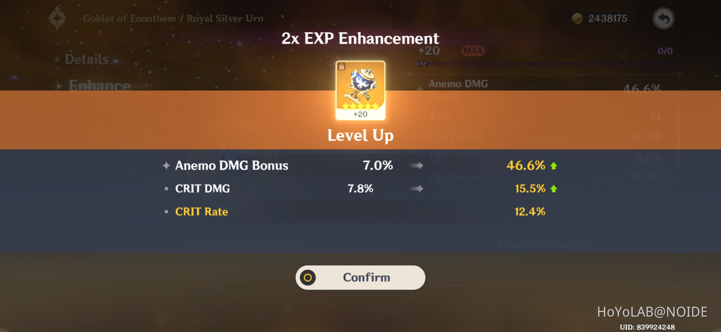 woooooow, my best dmg bonus artifect🤑🤑 Genshin Impact | HoYoLAB