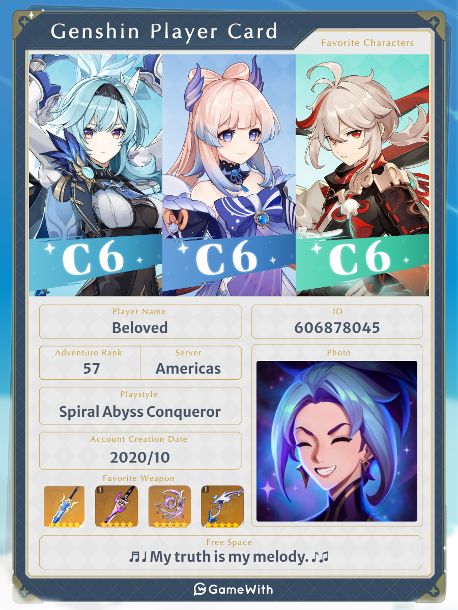 My Genshin Player Card Genshin Impact | HoYoLAB