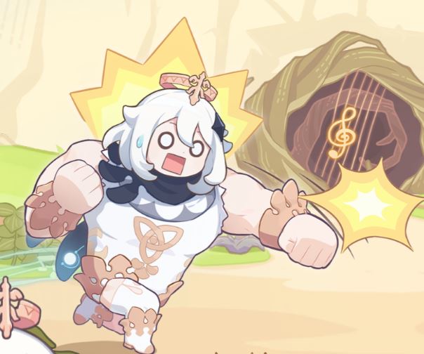 Spoiler: Did they just recreate the pikachu lvl 100 meme with paimon ...