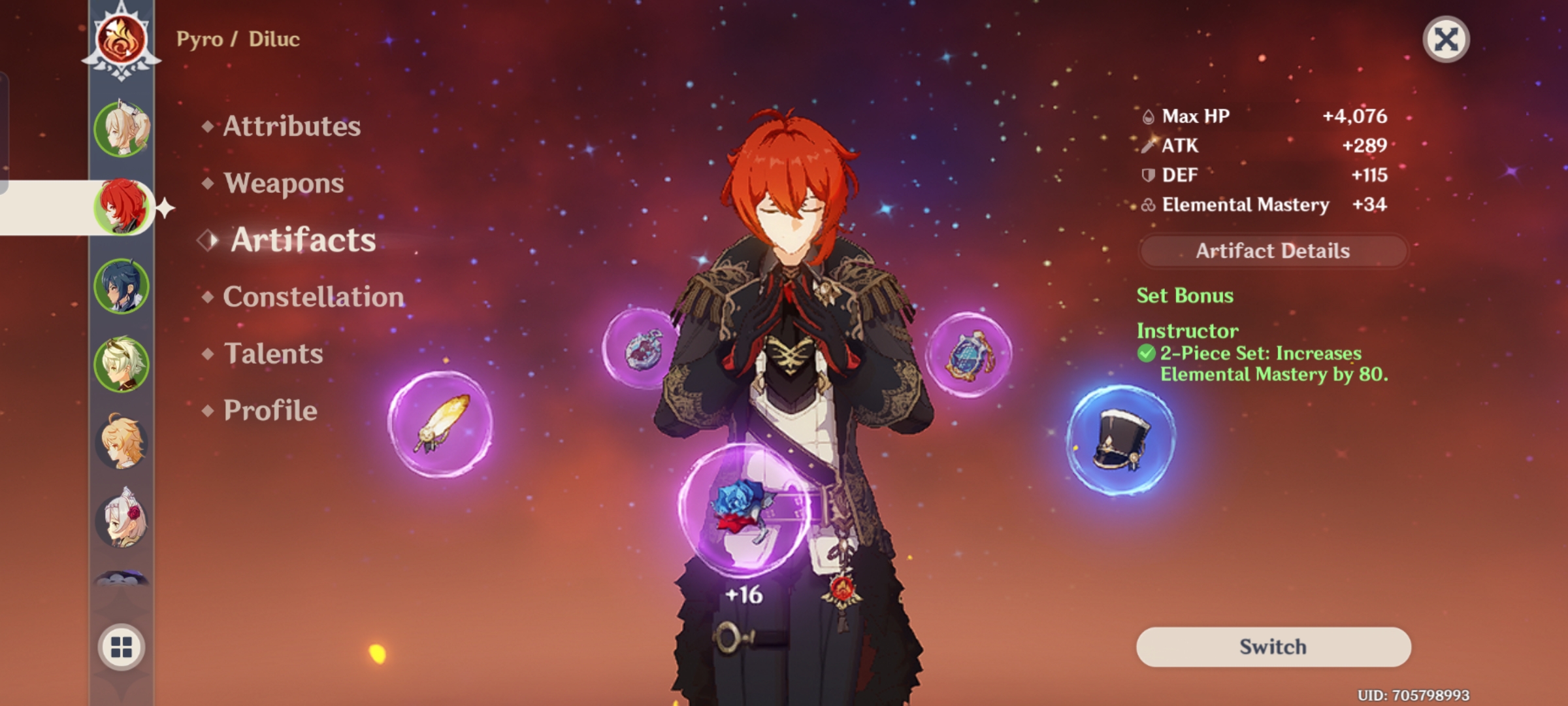 Any tips on what artifacts should i give to Diluc? Genshin Impact | HoYoLAB