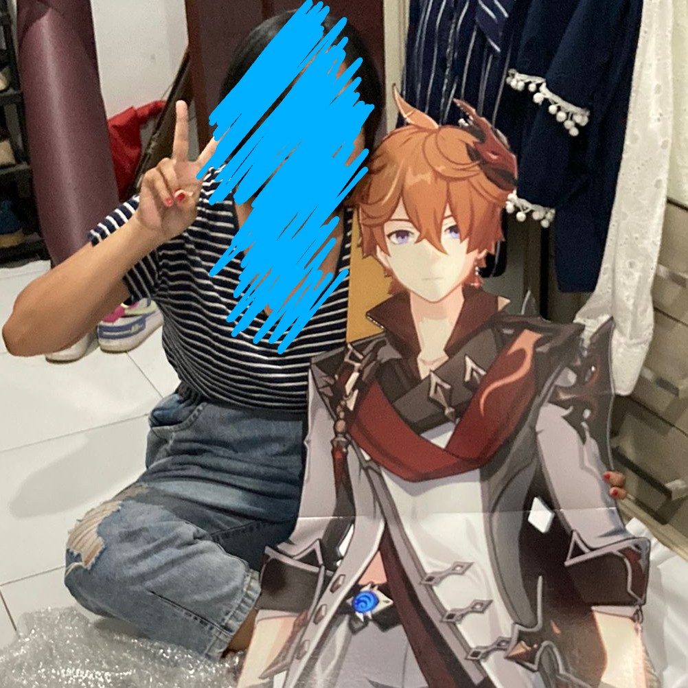 my friends gifted me a Childe standee Genshin Impact | HoYoLAB