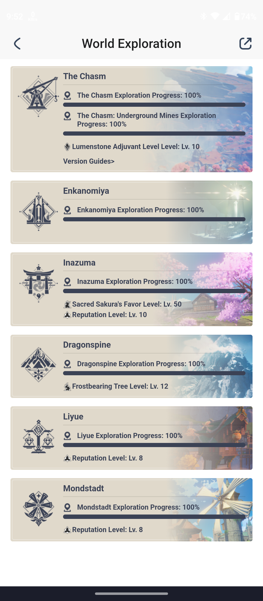 Finally all regions 100% Genshin Impact | HoYoLAB