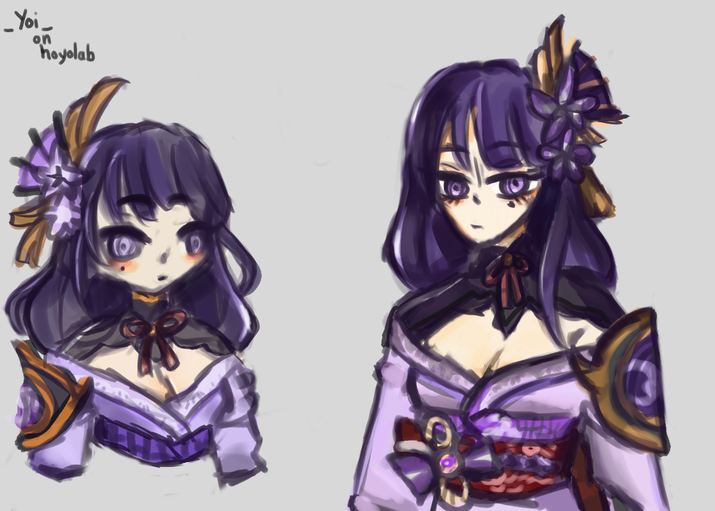 Raiden Shogun (Full drawing) Genshin Impact | HoYoLAB