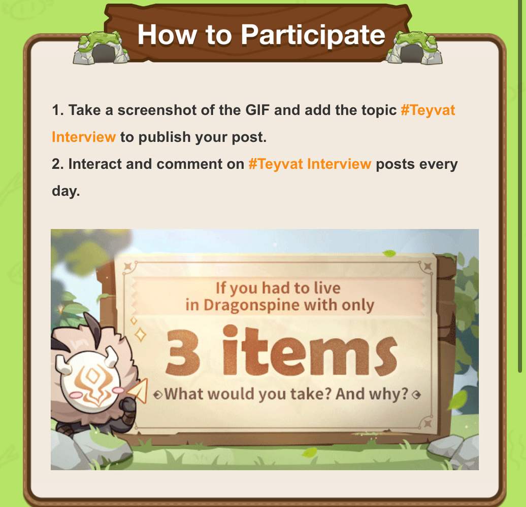3 Things I Would Take Teyvat Interviews Genshin Impact Hoyolab