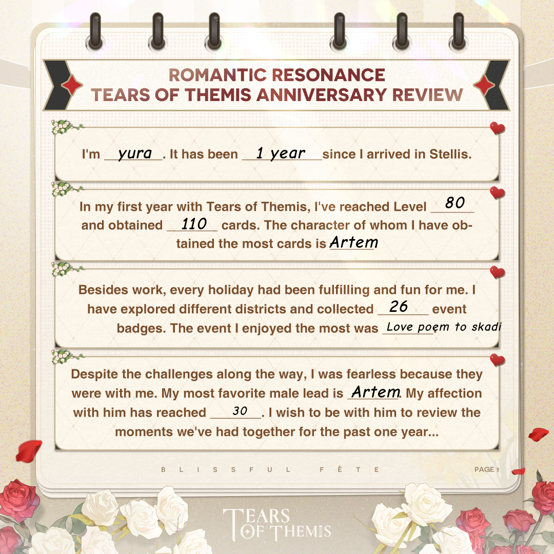Romantic Resonance! Tears of Themis | HoYoLAB