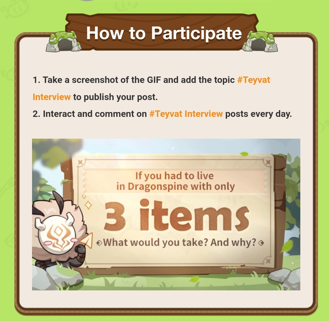 Teyvant Interview Entry Genshin Impact | HoYoLAB
