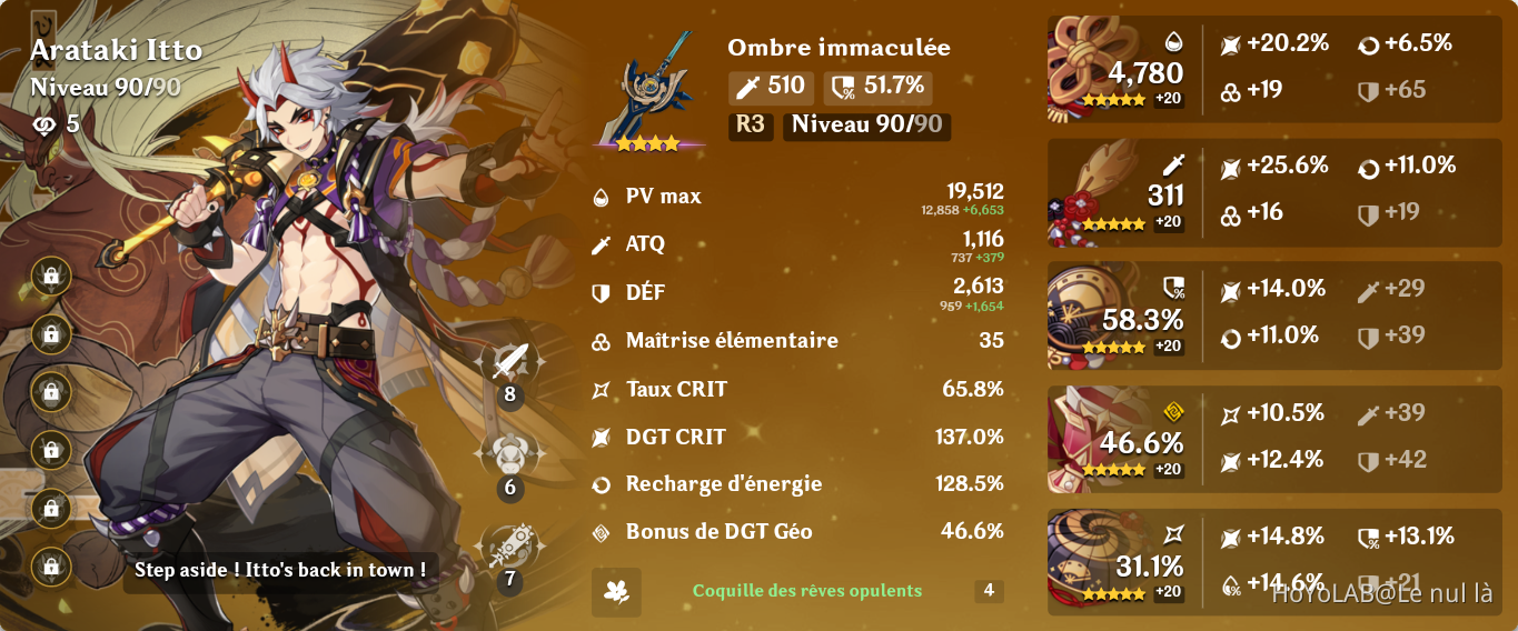 Mon build approximatif du seul et onique, la fierté d'Hanamizaka ...