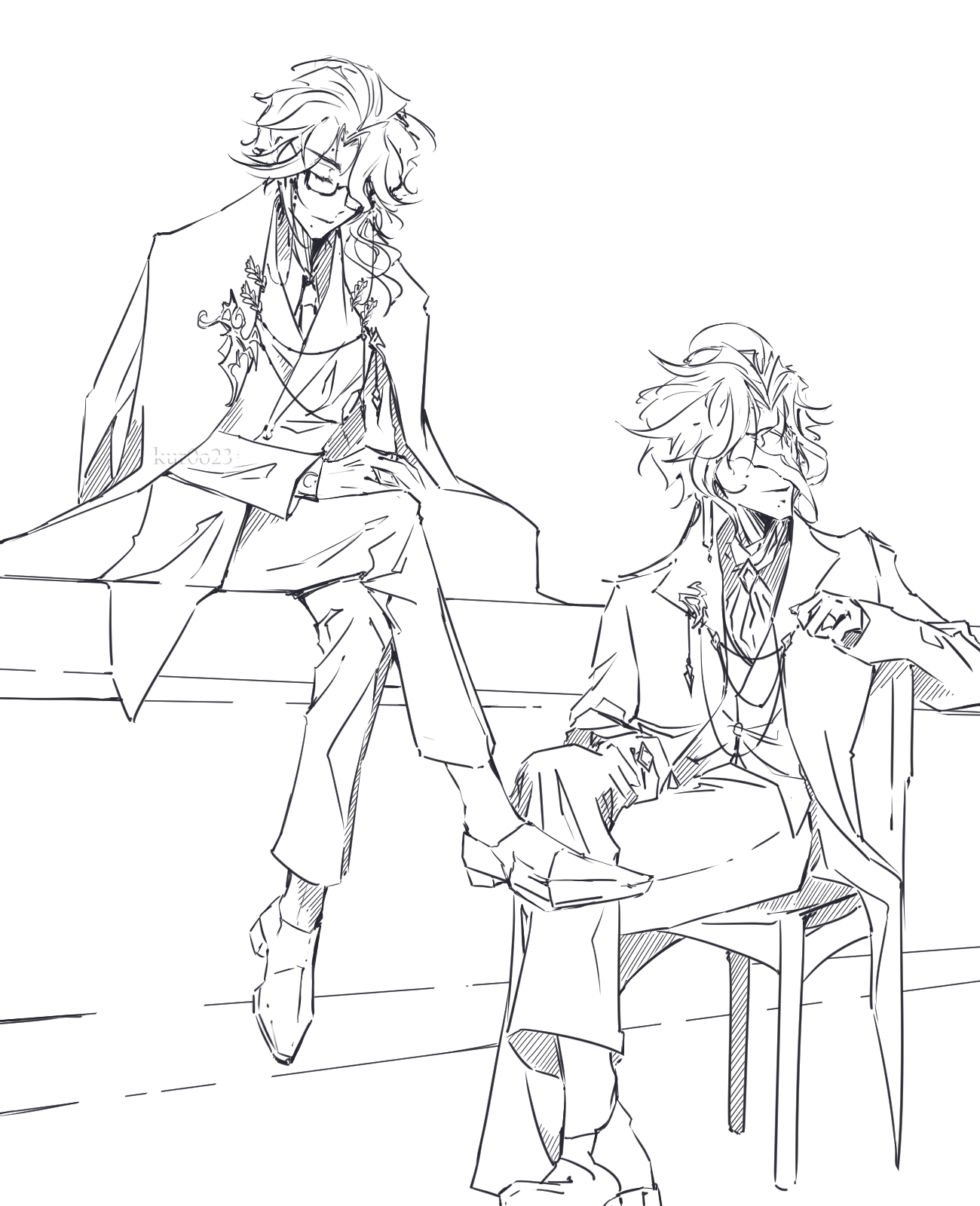 dottore and pantalone sketch dump Genshin Impact | HoYoLAB