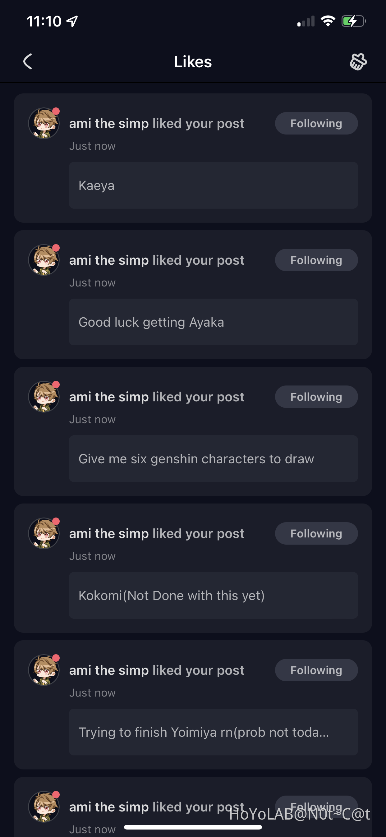 Jeeze I got spammed again lol | HoYoLAB