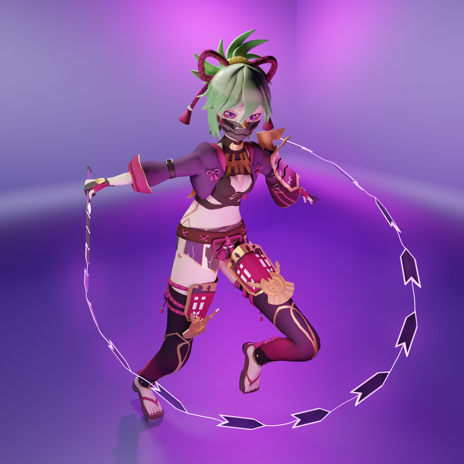 3D model of Kuki Shinobu. Genshin Impact | HoYoLAB