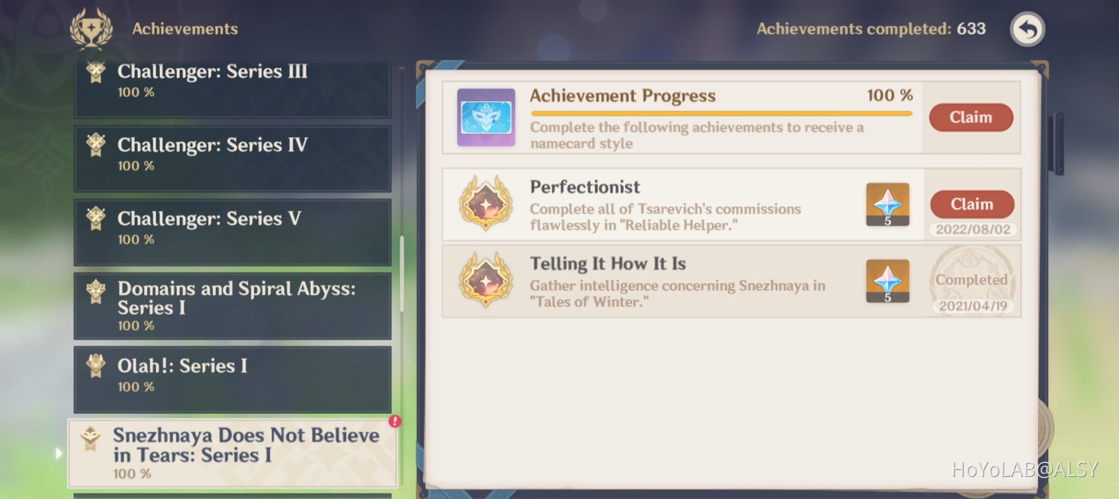 Rare Achivement Genshin Impact | HoYoLAB