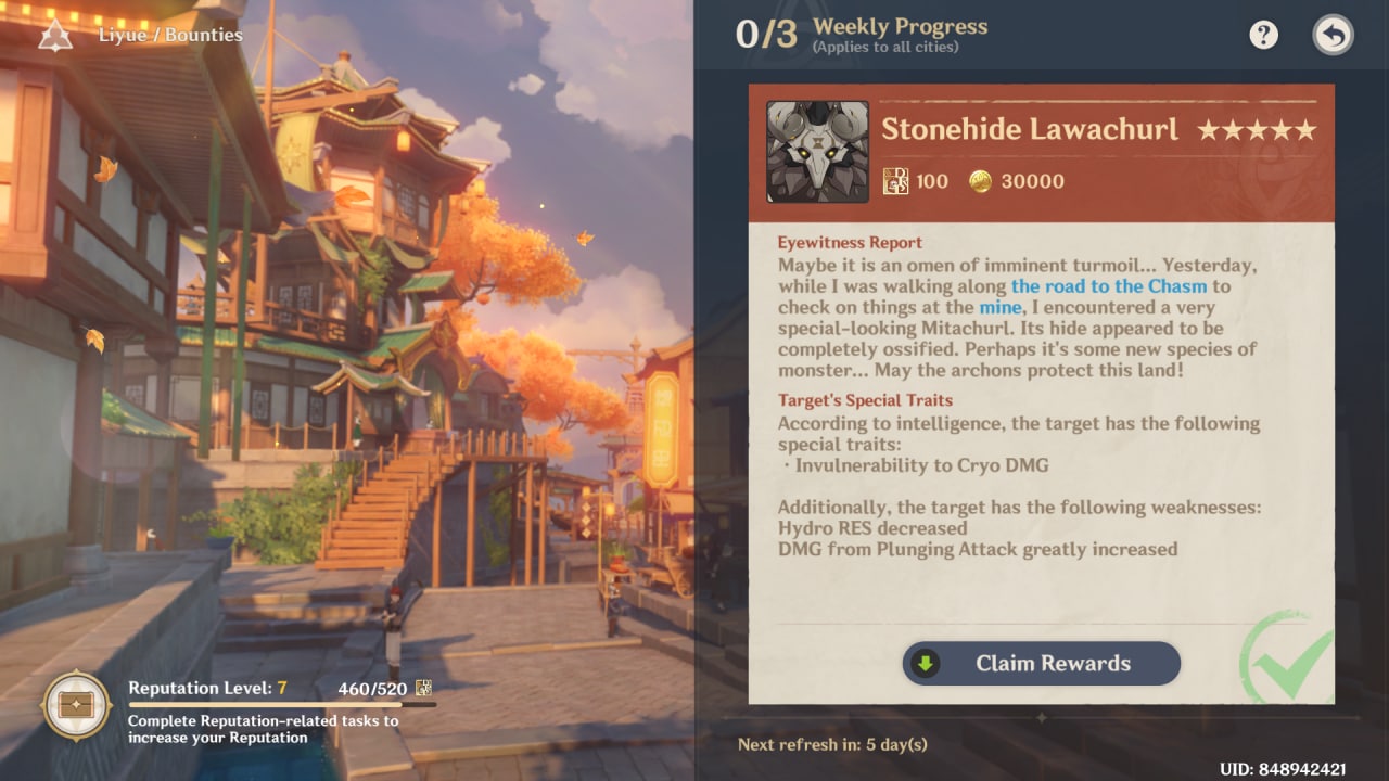 Reputation Level 8 (Liyue) Genshin Impact | HoYoLAB