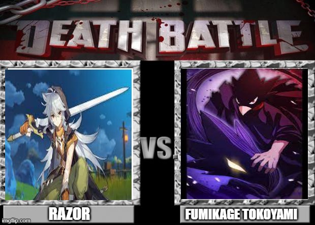 Razor vs Fumikage Tokoyami Death battle (Genshin impact vs My Hero ...