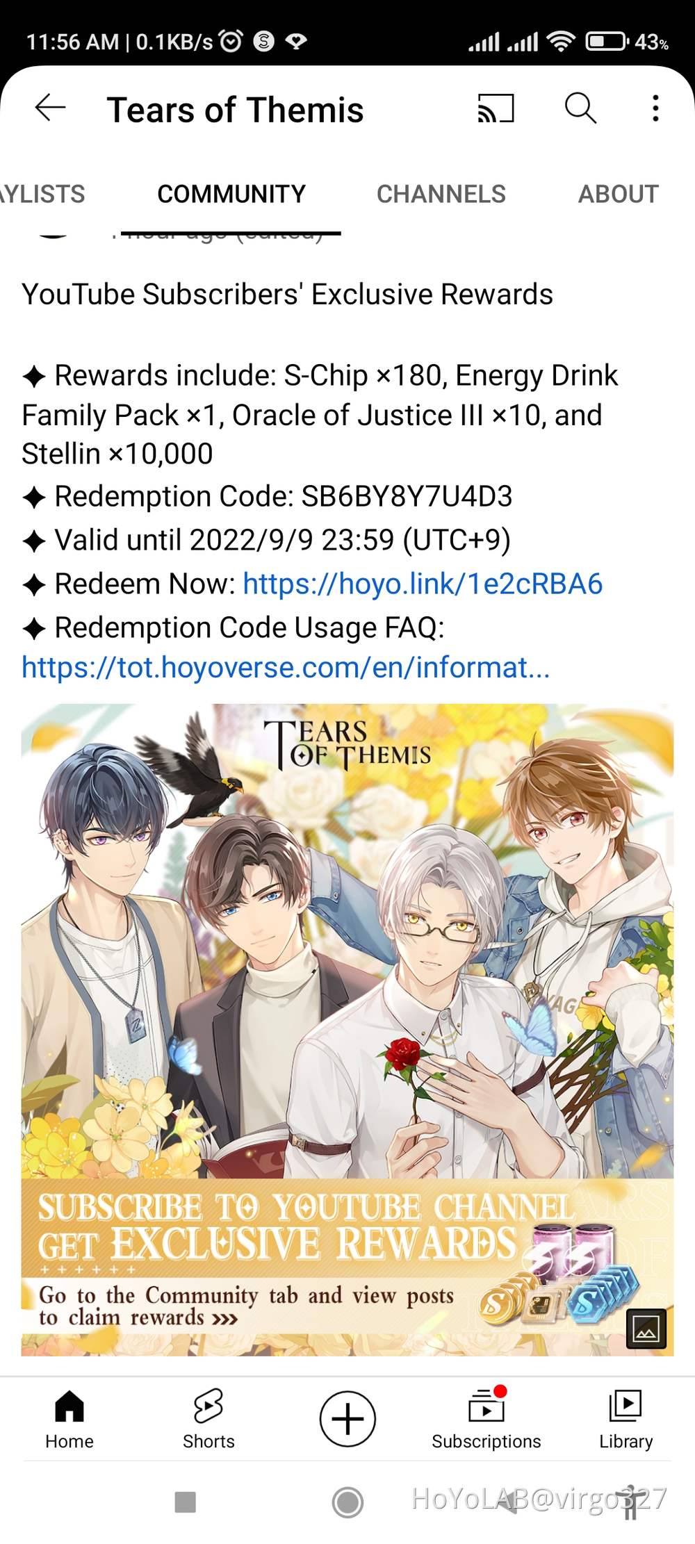 New Redeem Code~ Tears of Themis | HoYoLAB