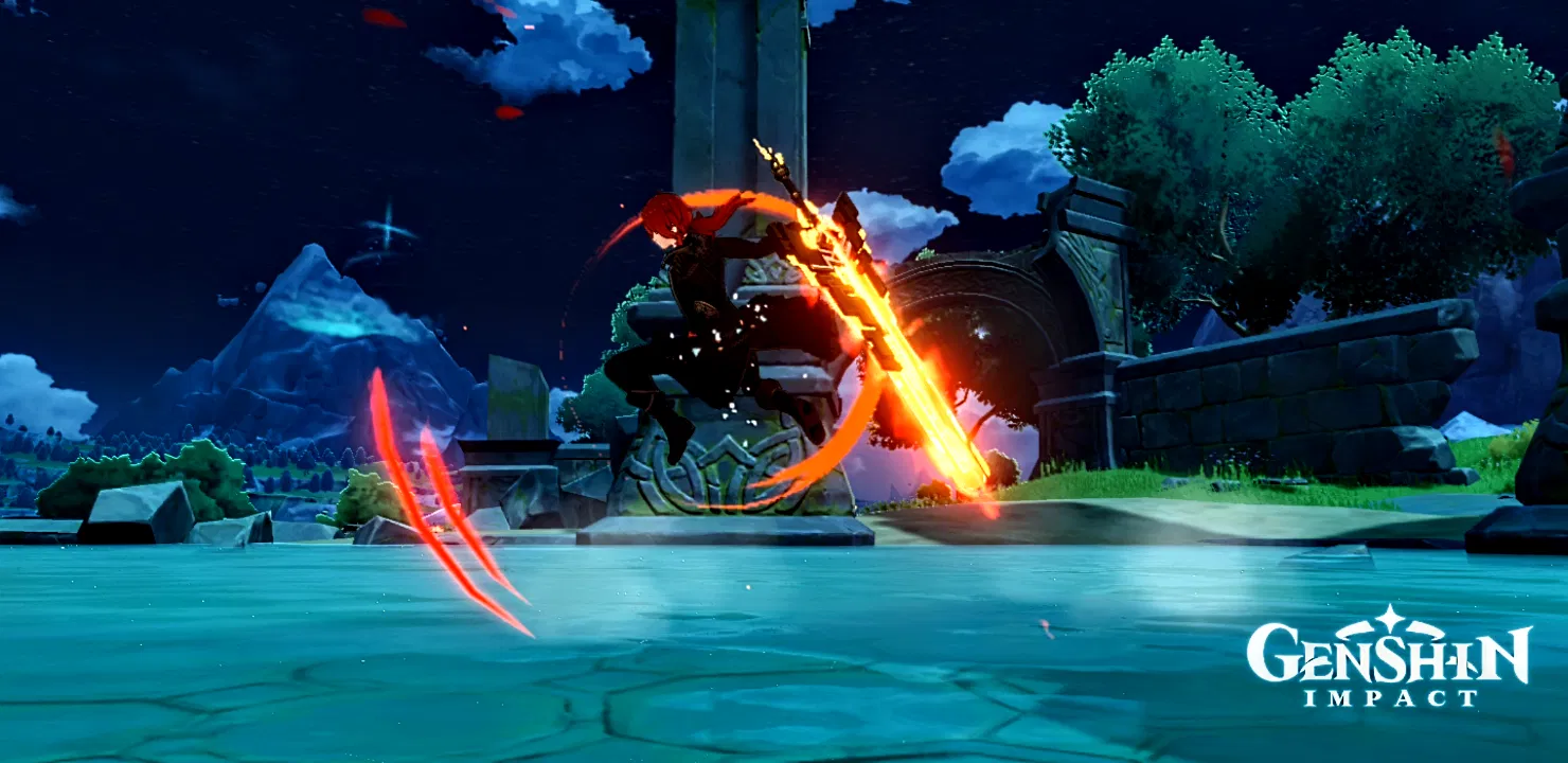 Diluc's elemental skill: Searing Onslaught Genshin Impact | HoYoLAB