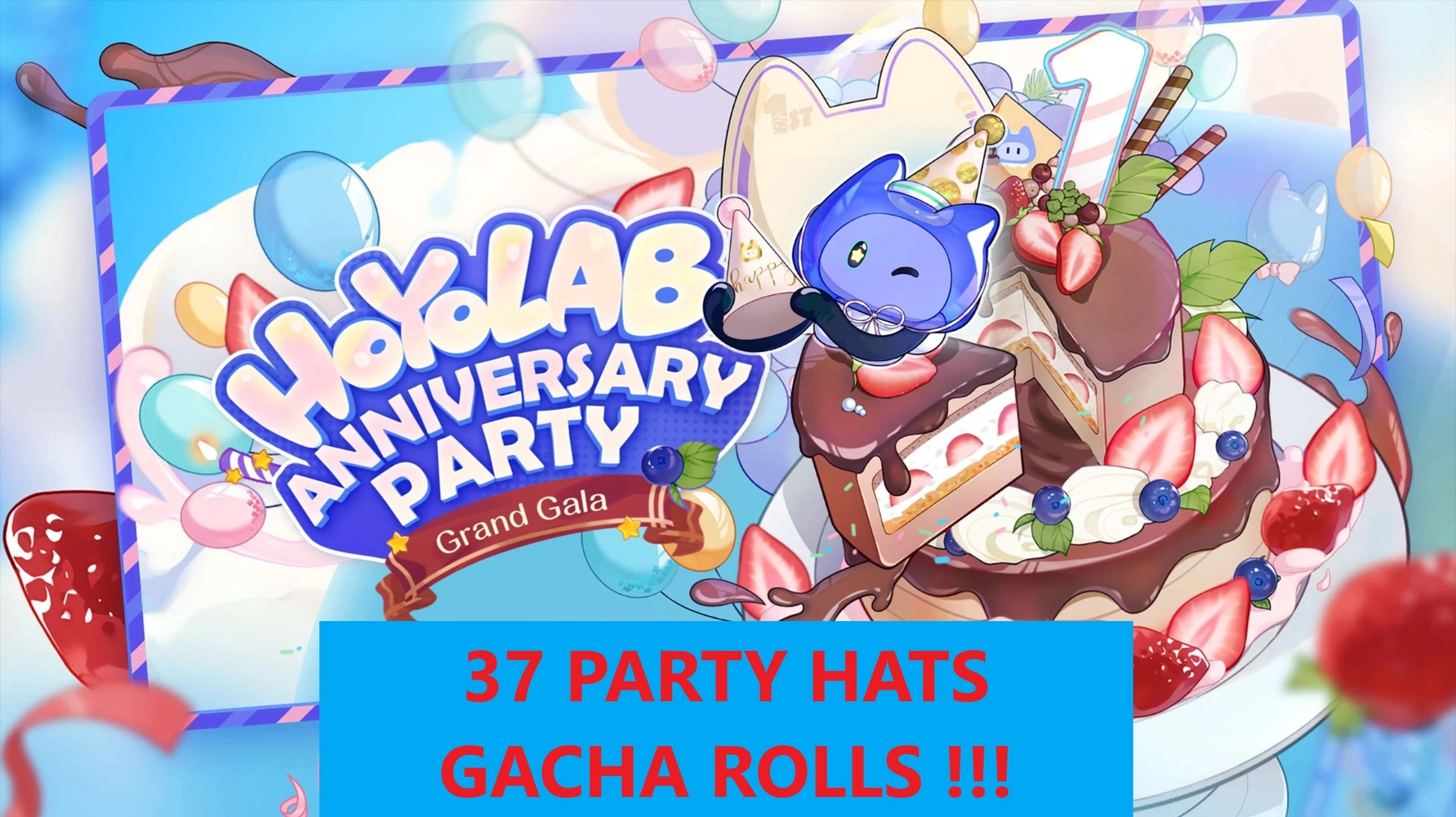 HoYoLAB 1st Anniversary - 37 Party Hats Gacha Rolls! | HoYoLAB