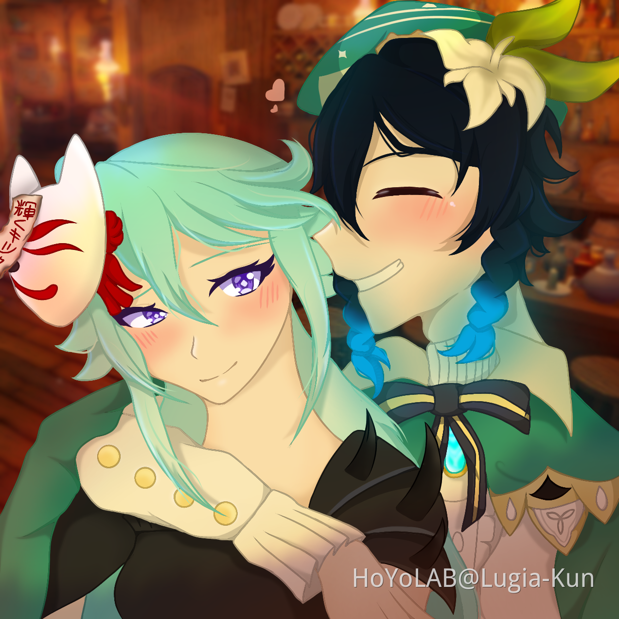 Fanart que eu fiz do Venti e minha Oc Genshin Impact | HoYoLAB