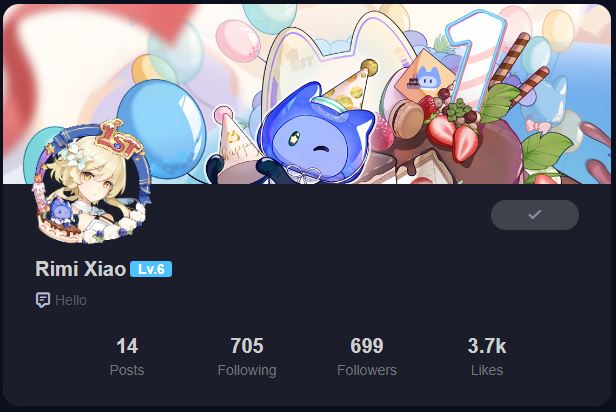 Go have a look at Rimi Xiao's profile Genshin Impact | HoYoLAB