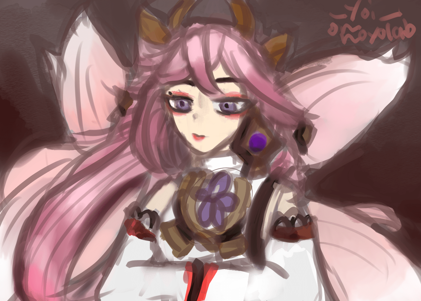 Yae Miko (Full painting) Genshin Impact | HoYoLAB