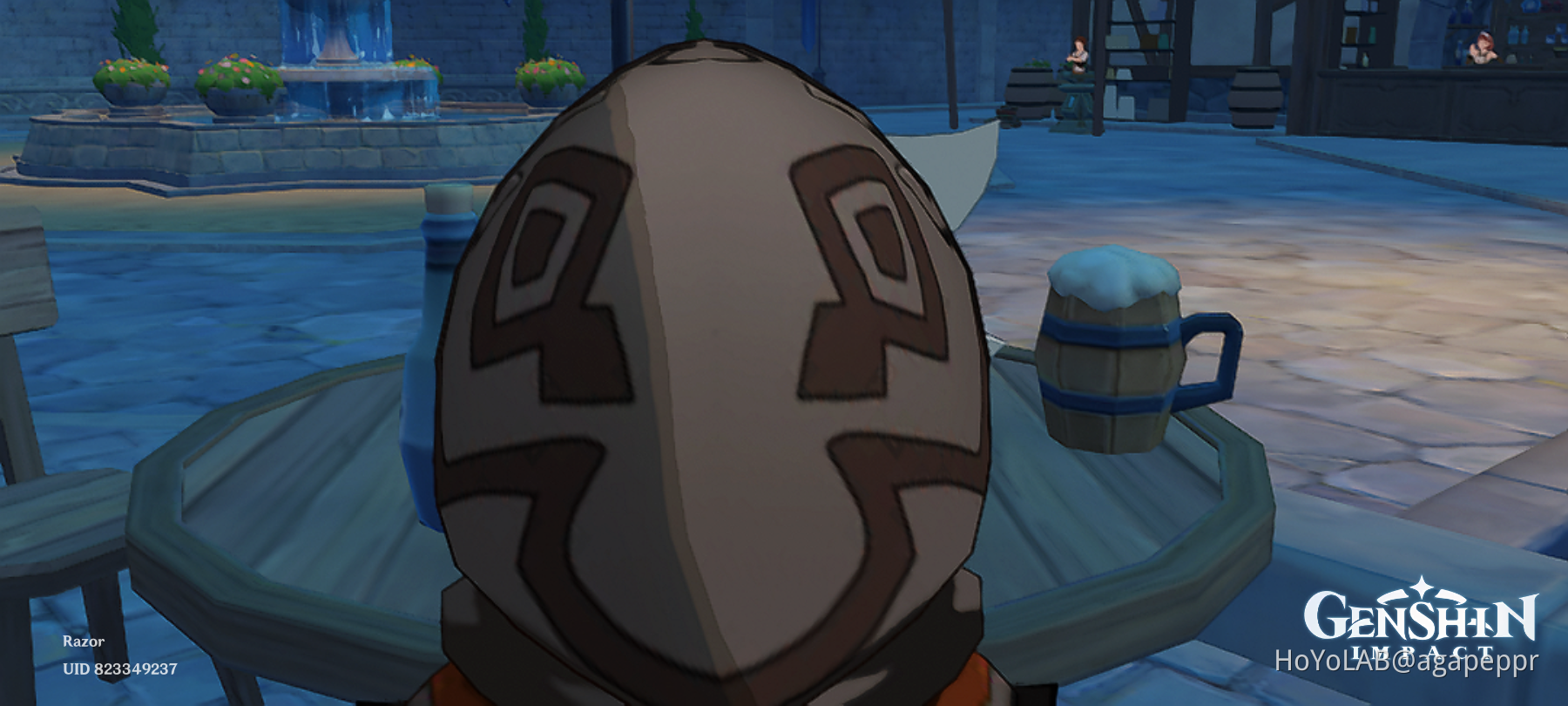 Just found out that razor has a smiley face on his hood :) Genshin ...