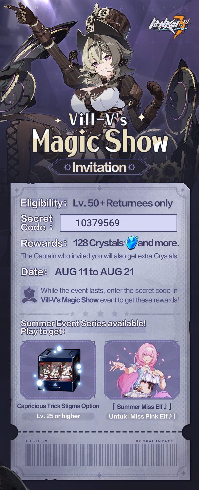 Returner For Level 50+ Invitation Code Honkai Impact 3rd | HoYoLAB