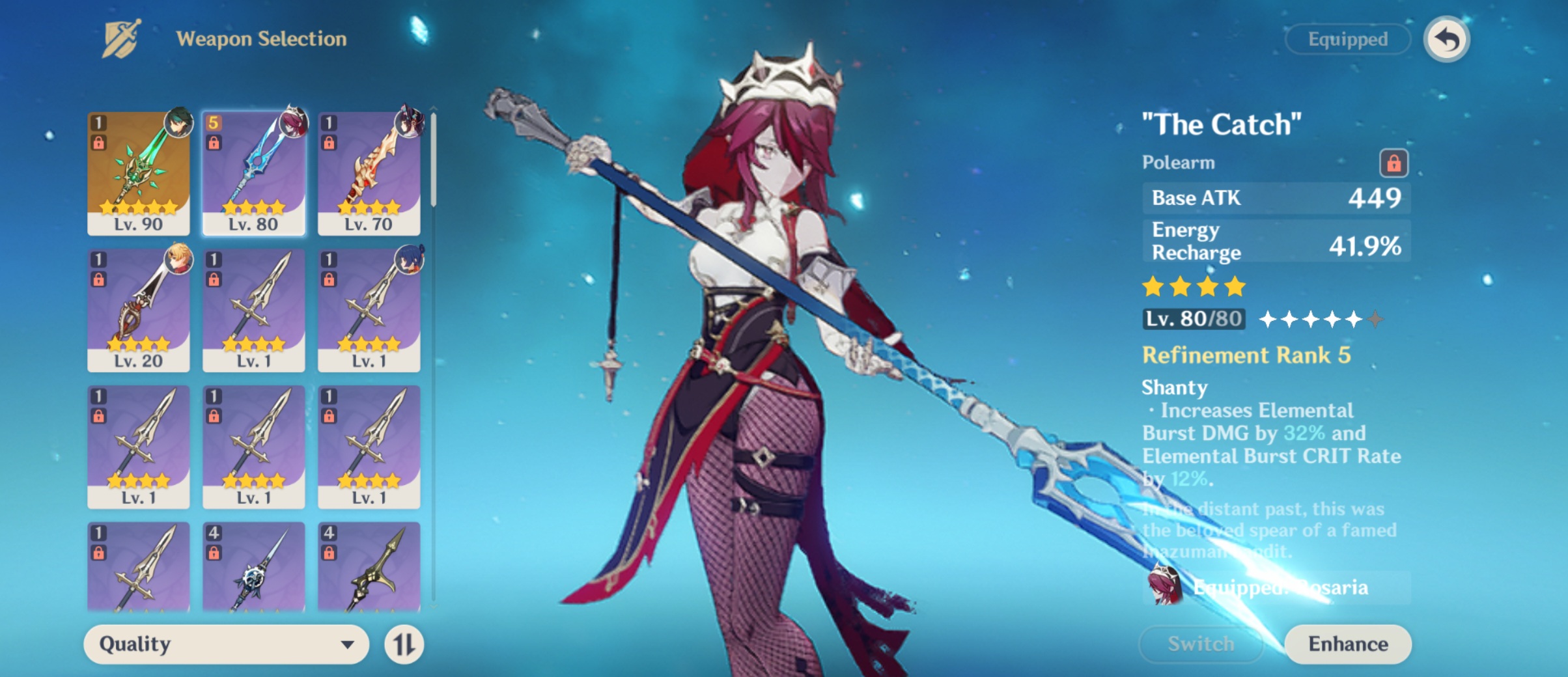 Building Rosaria Genshin Impact Hoyolab