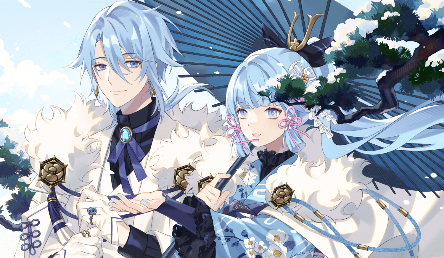 Kamisato sibling fanart by me. IG: lazee.b / TW: lazee__b Genshin ...