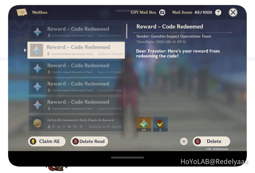 Promo Codes Genshin Impact | HoYoLAB