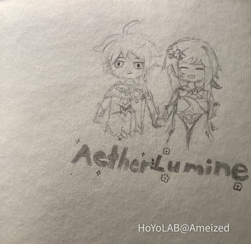Lumine & Aether drawing 💛 Genshin Impact | HoYoLAB