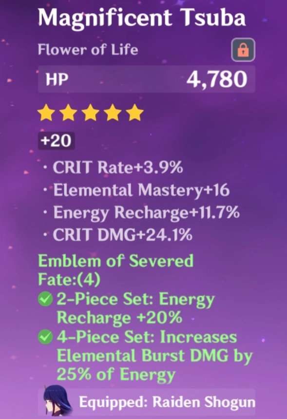 Raiden shogun’s standard stats Genshin Impact | HoYoLAB