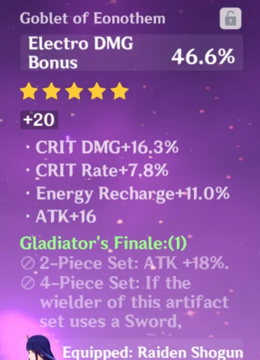 Raiden shogun’s standard stats Genshin Impact | HoYoLAB