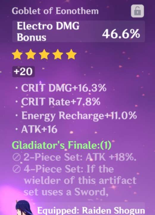 Raiden shogun’s standard stats Genshin Impact | HoYoLAB