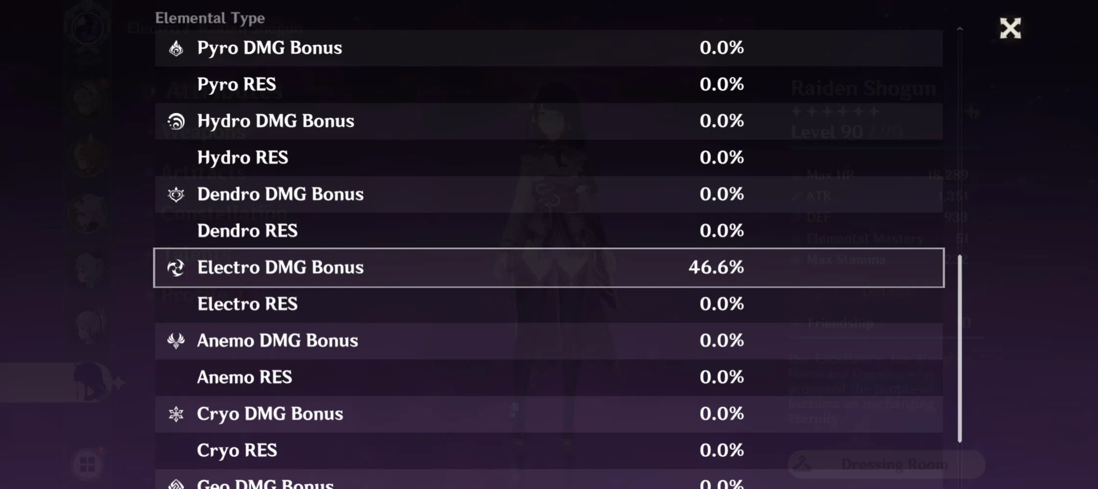 Raiden shogun’s standard stats Genshin Impact | HoYoLAB