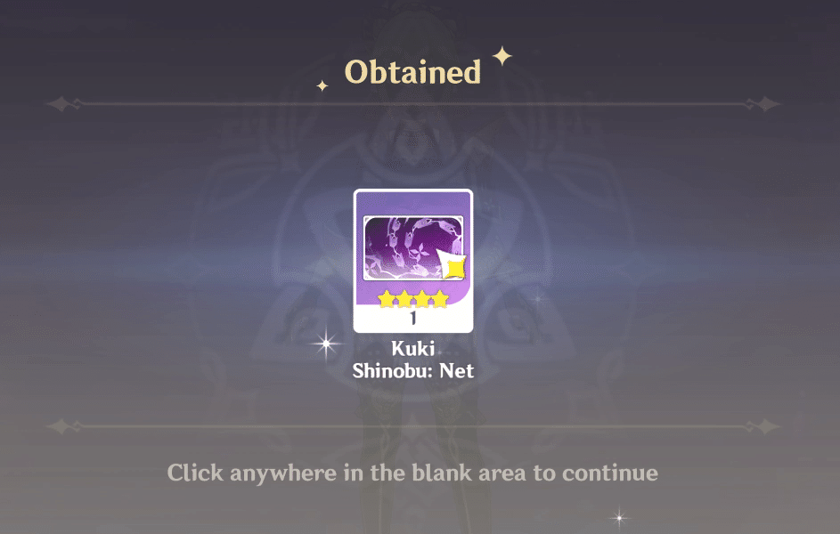 Finally got Kuki's card! Genshin Impact | HoYoLAB