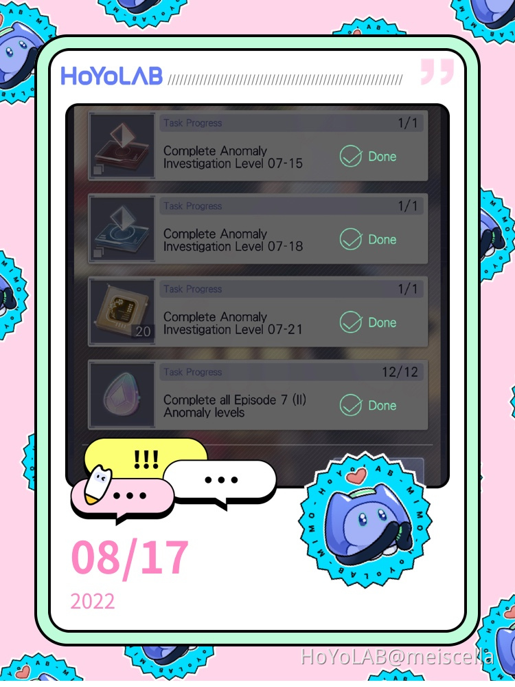 Mei’s Game Diary - August 17 | HoYoLAB