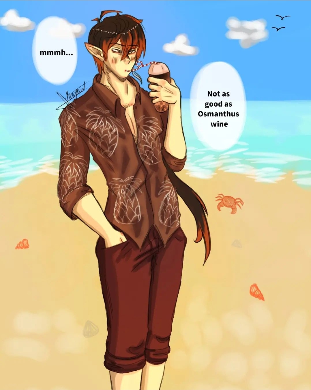 Zhongli at the beach Genshin Impact | HoYoLAB