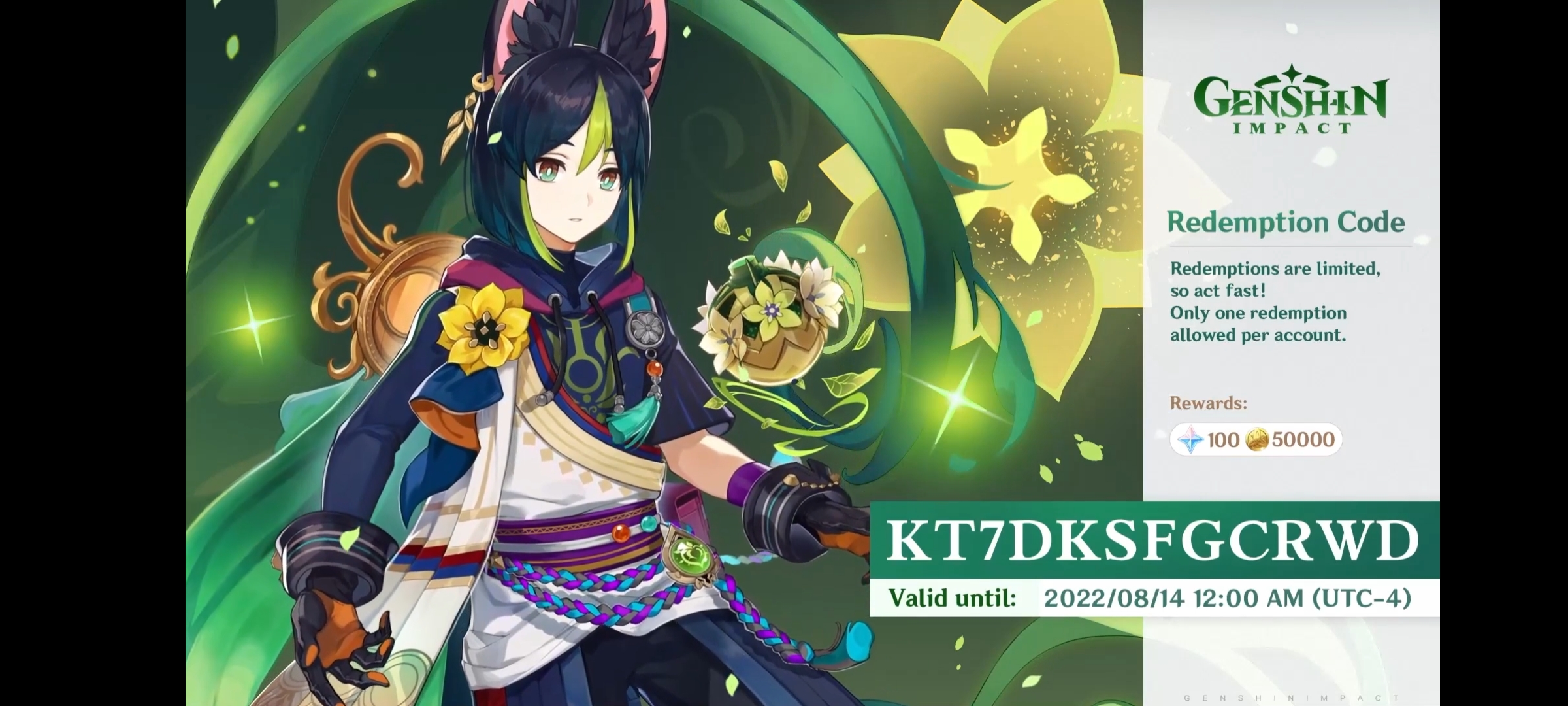 Stream codes Genshin Impact | HoYoLAB