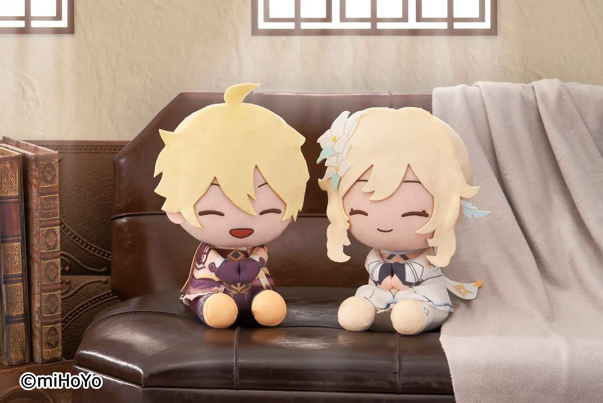 Cute Lumine and Aether Pofutto Plushies Genshin Impact | HoYoLAB